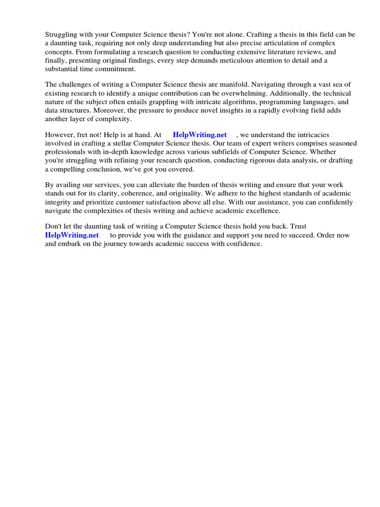Cs Thesis Example | Download Free PDF | Thesis | Science