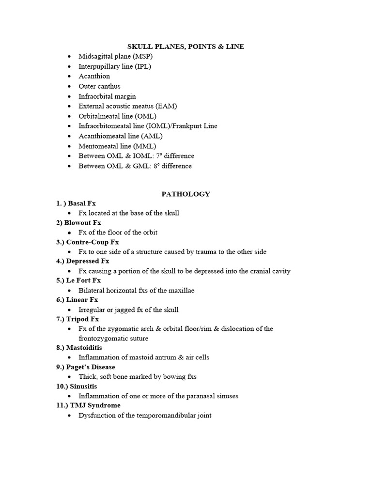 Skull Planes | PDF | Skull | Human Nose