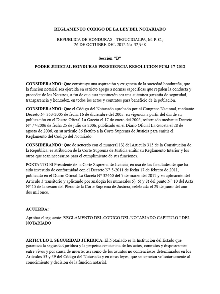 Reglamento Codigo de La Ley Del Notariado | PDF | Justicia | Crimen y ...