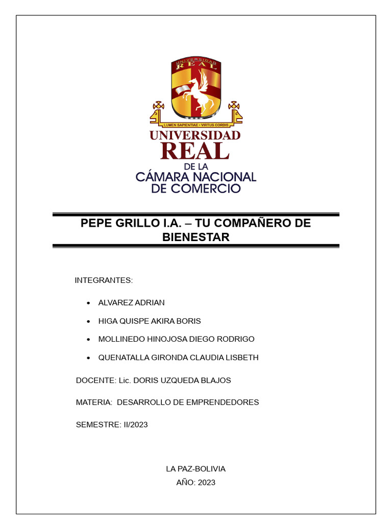 PROYECTO PEPE GRILLO I.A. | PDF | Inteligencia artificial | Inteligencia (IA) y semántica