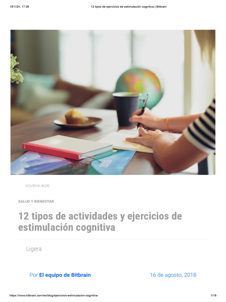 12 Tipos de Ejercicios de Estimulación Cognitiva - Bitbrain | PDF ...