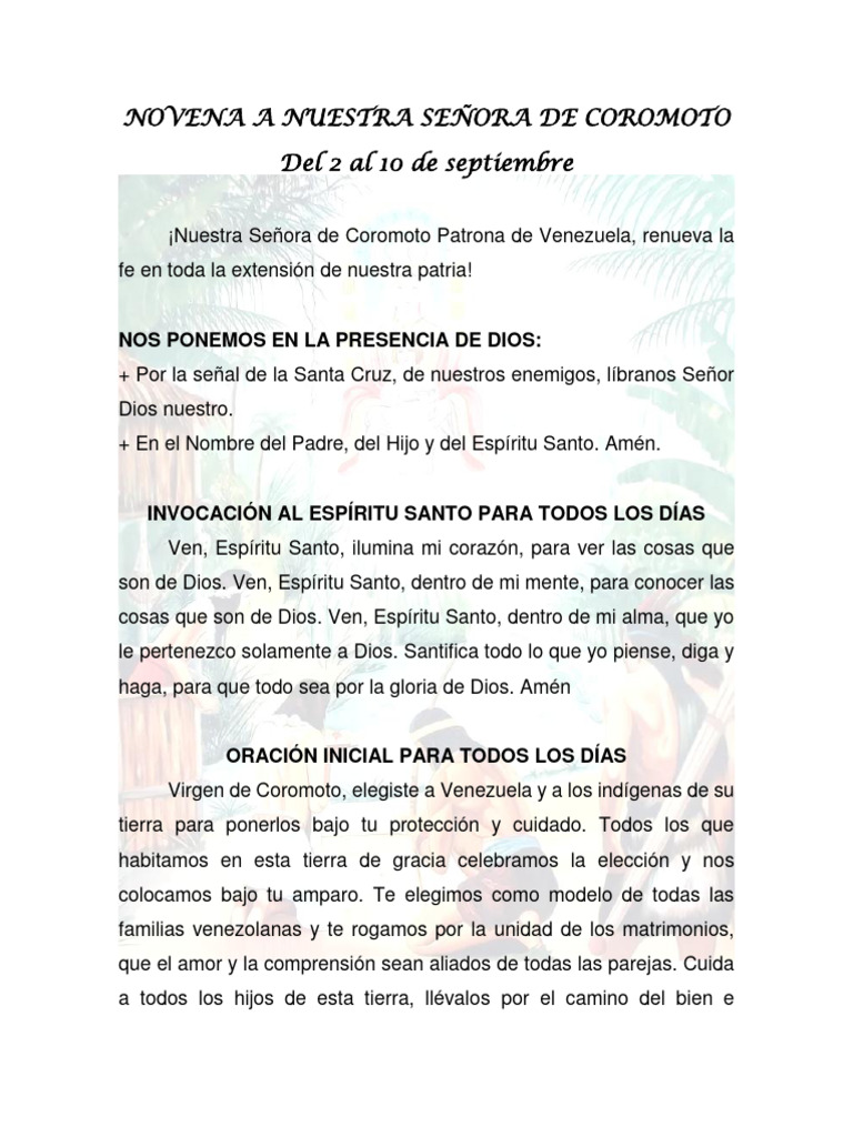 Novena Dia 1 | PDF | Oración | espíritu Santo