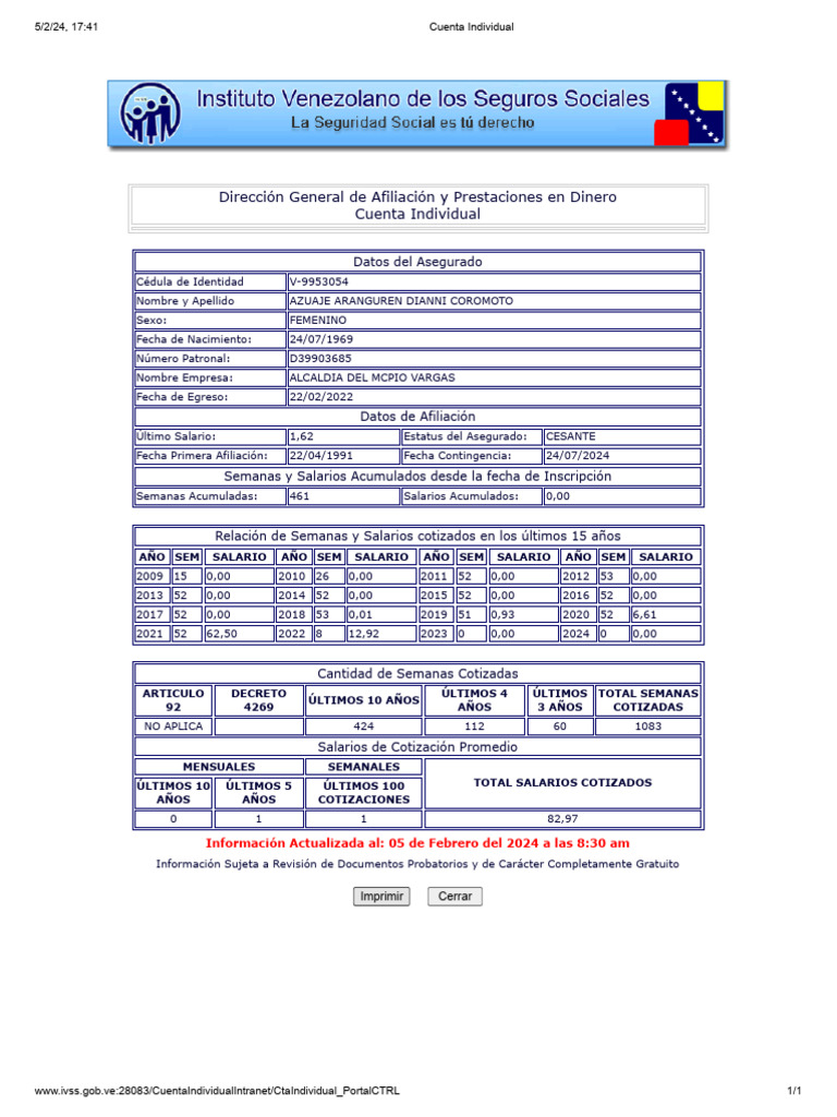 Cuenta Individual - PDF Dianni | PDF