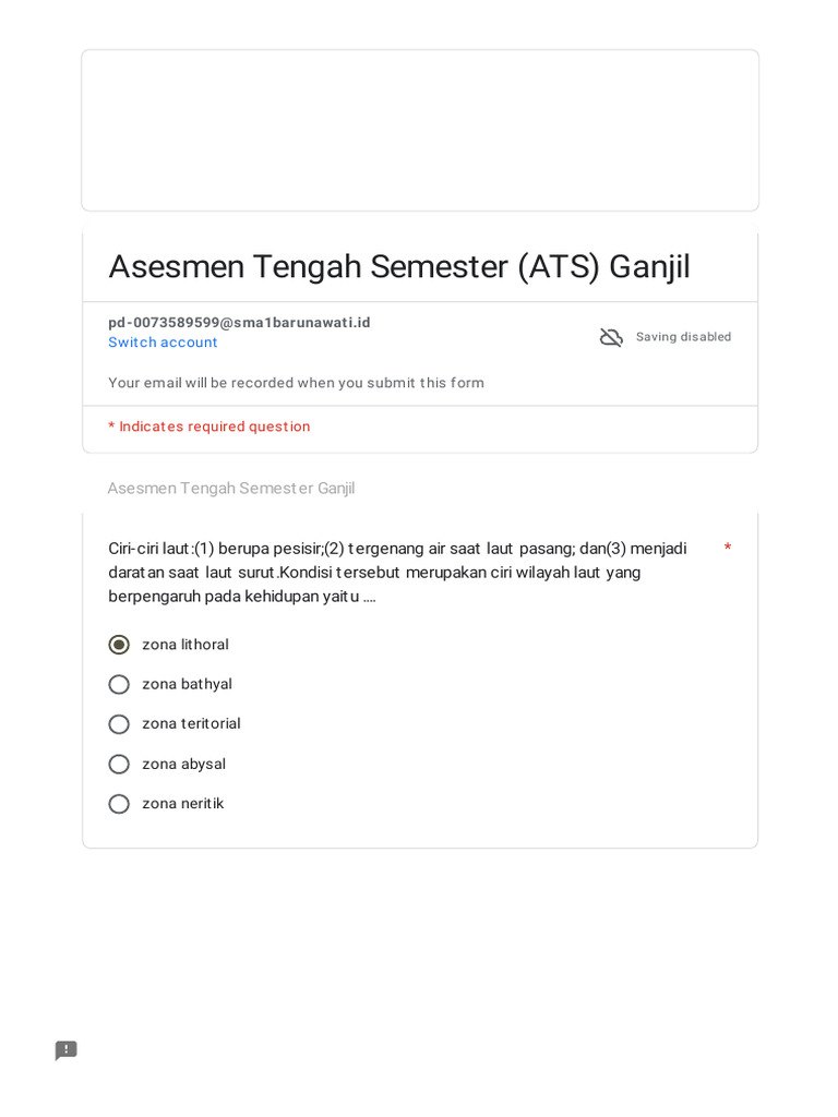 Asesmen Tengah Semester (ATS) Ganjil | PDF