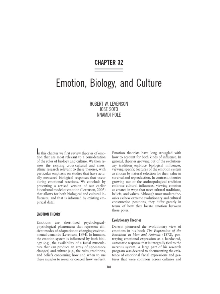 Emotion, Biology and Culture | PDF | Emotions | Facial Expression