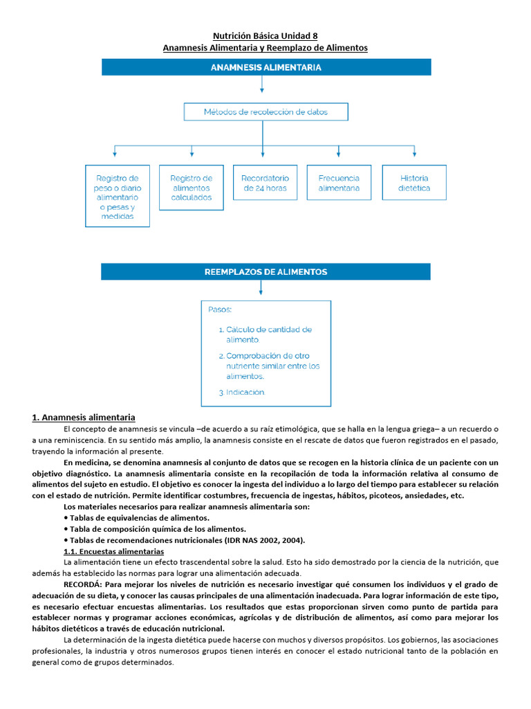 Ud8 - Anamnesis Alimentaria Editado | PDF | Dieta | Alimentos Ud8 - Anamnesis Alimentaria Editado | PDF | Dieta | Alimentos