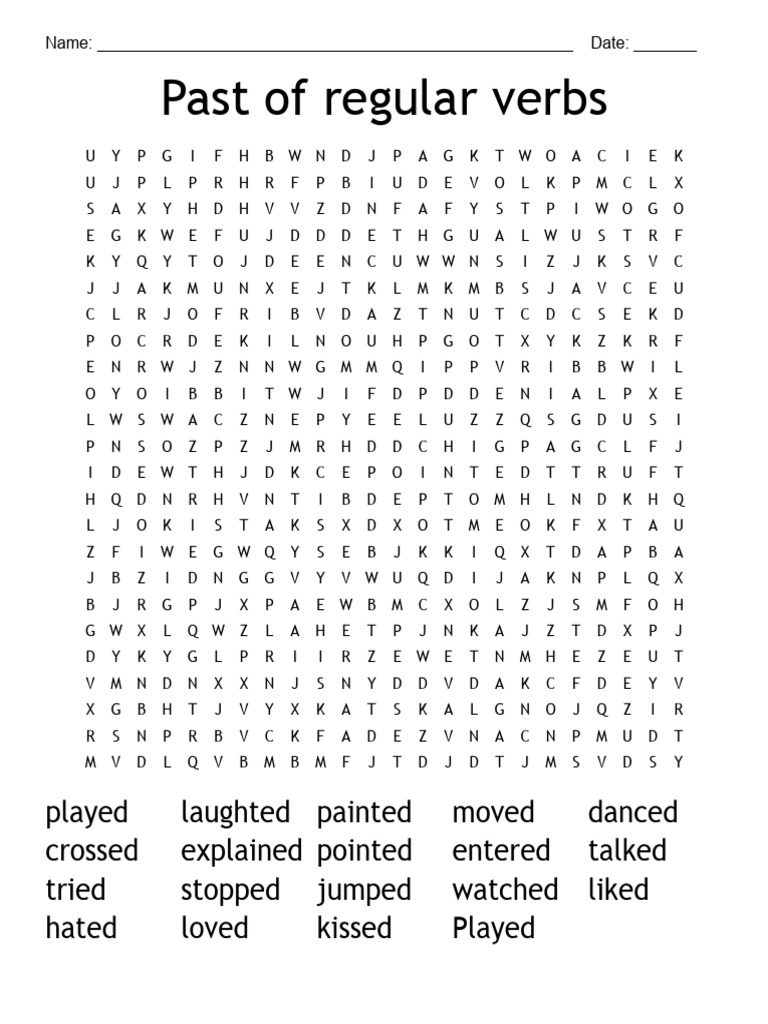 Past Tense Verb Puzzle Activity | PDF