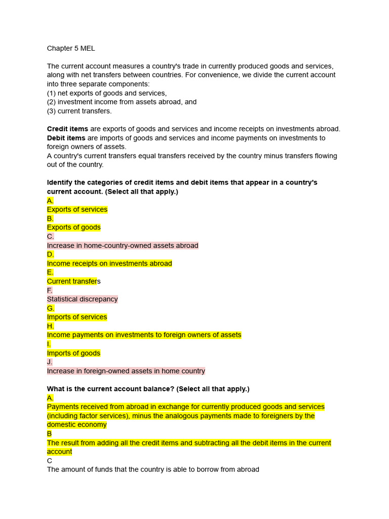 Chapter 5 MEL | PDF | Balance Of Payments | Capital Account