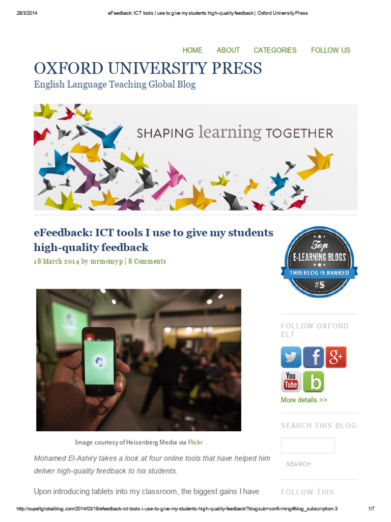 ICT Tools for Effective Student Feedback | PDF