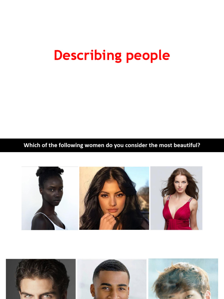 Describing People Version Corta | PDF | Beauty | Human Appearance