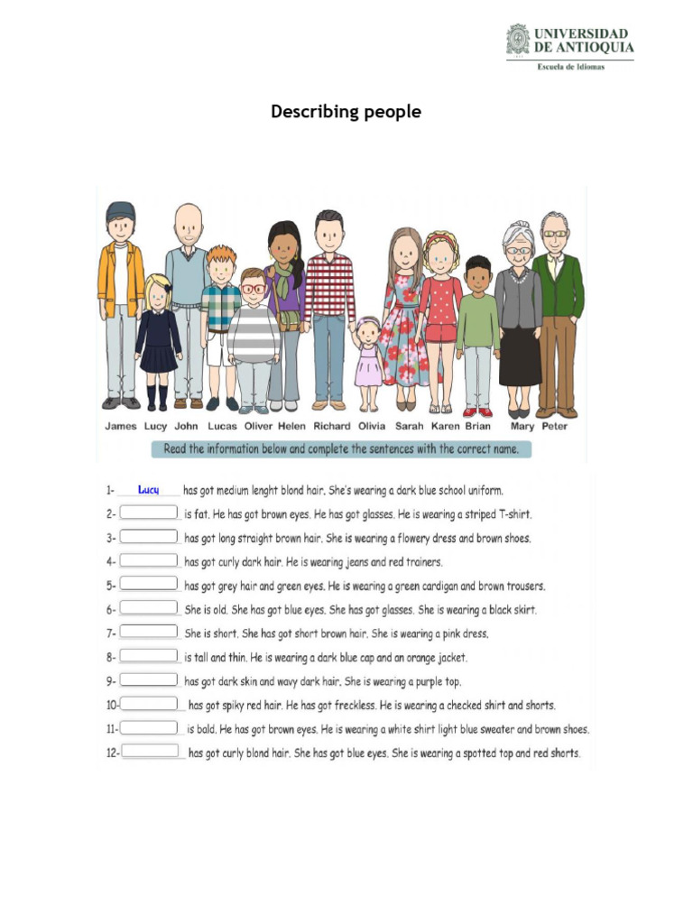 Describing People Activities | PDF