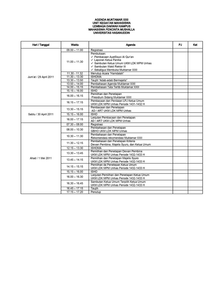 07 Matriks Acara | PDF