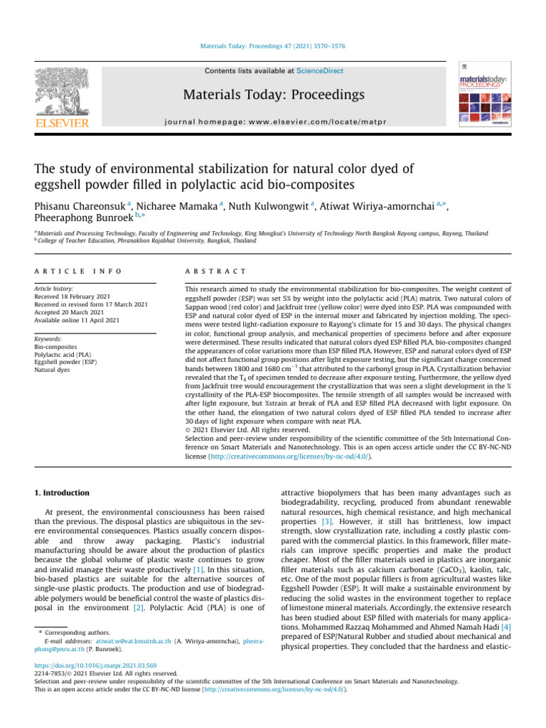 2021 Apr 11 The Study of Environmental Stabilization For Natural Color Dyed (SMART MAT2020 ...