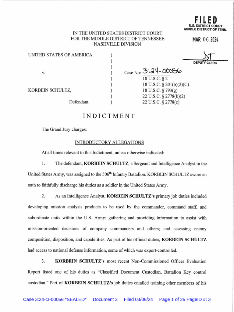 Korbein Schultz Indictment | PDF