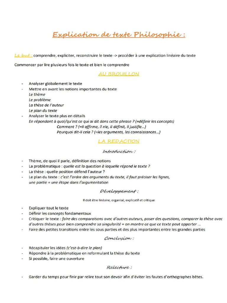 Méthodologie explication de texte | PDF