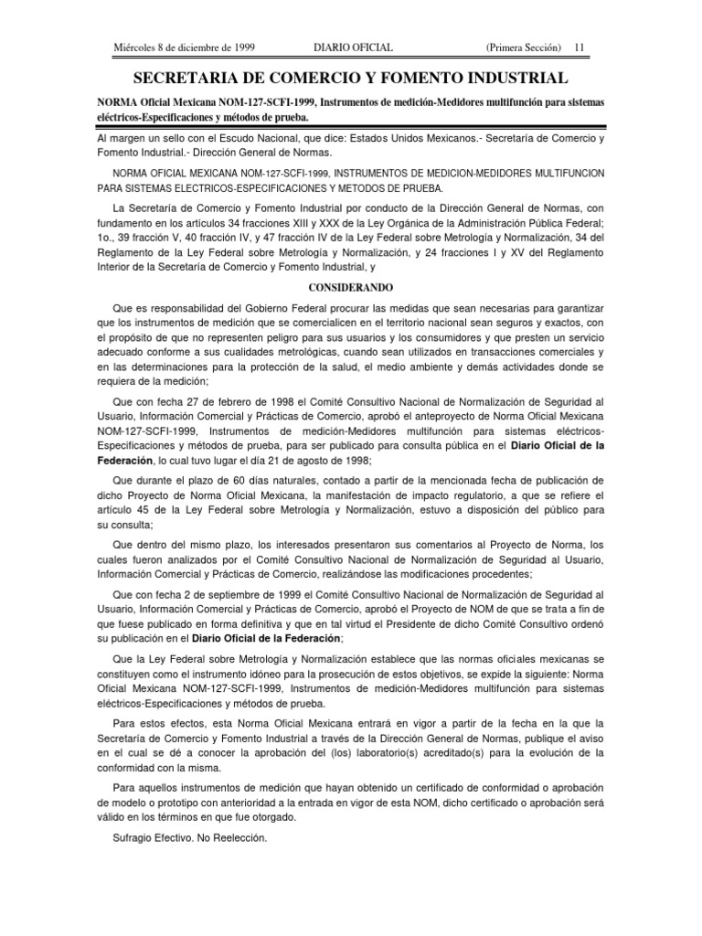 Nom 127 Scfi 1999 | PDF