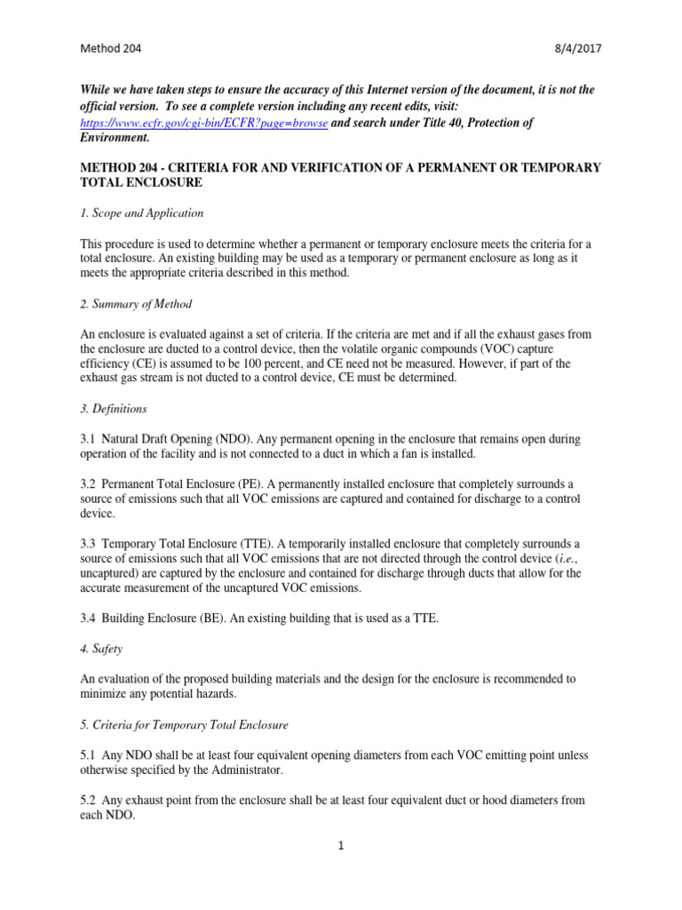 EPA Method 204 | PDF