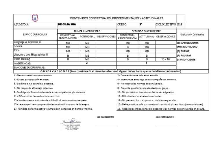 De Cilia Mia Ingles | PDF