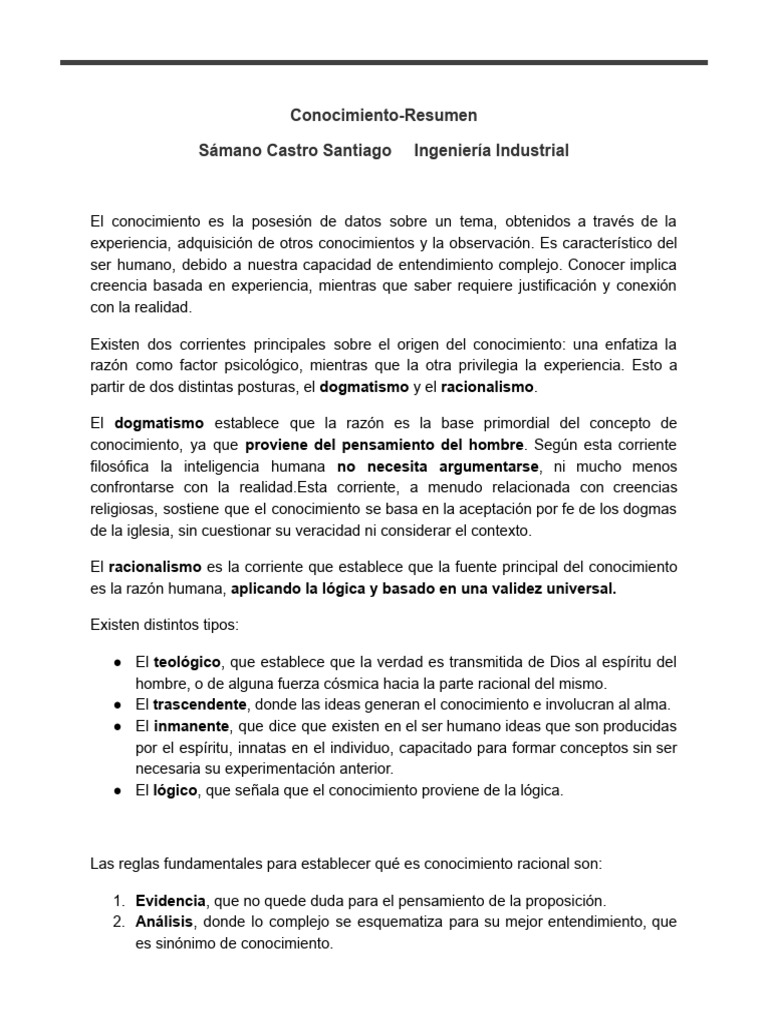 El Conocimiento | PDF