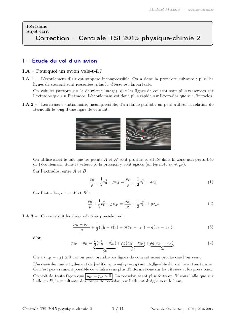 Centrale 2015 Phy-Chim 2 Correction 1 | PDF