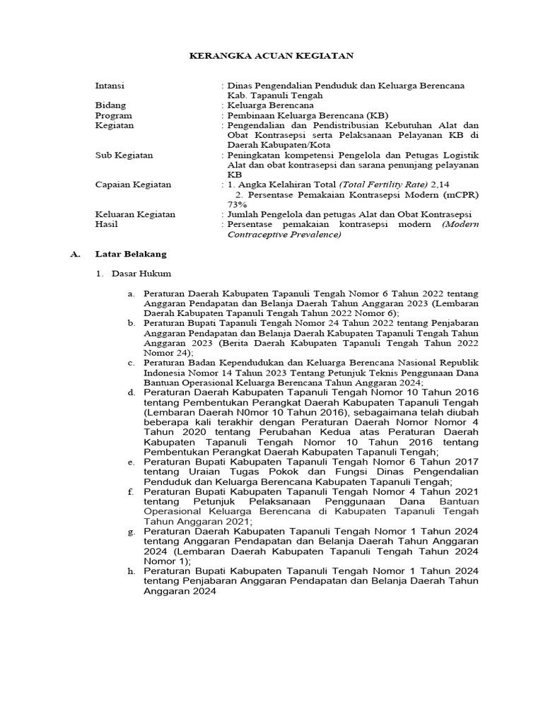 Kak Peningkatan Kompetensi Pengelola Alokon 2024 | PDF | Kesehatan Holistik