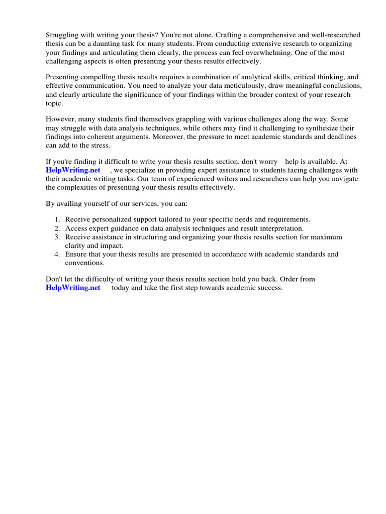 Thesis Results Sample | PDF | Thesis | Scientific Method