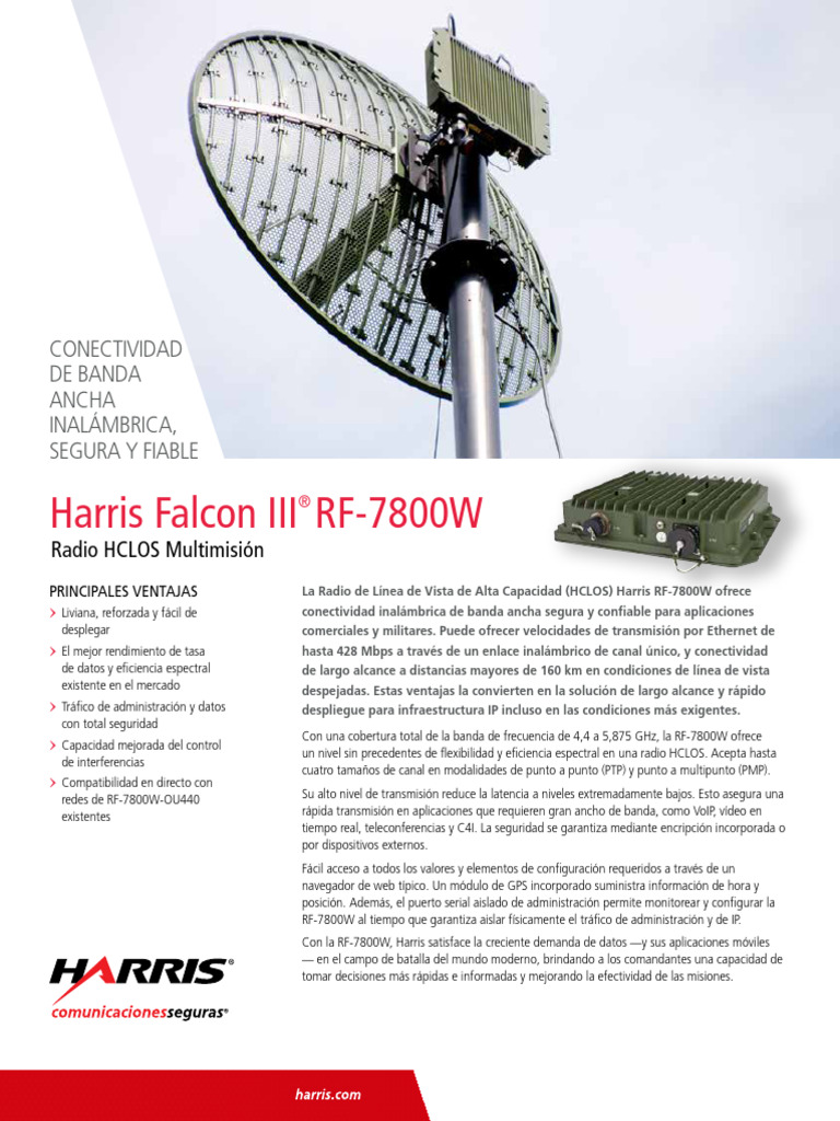 Harris Falcon III RF 7800w | PDF | Inalámbrico | Radio