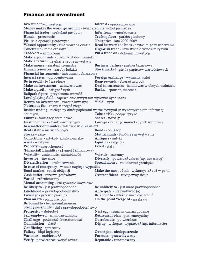 Investment Business Partner C1 Unit 3 | PDF