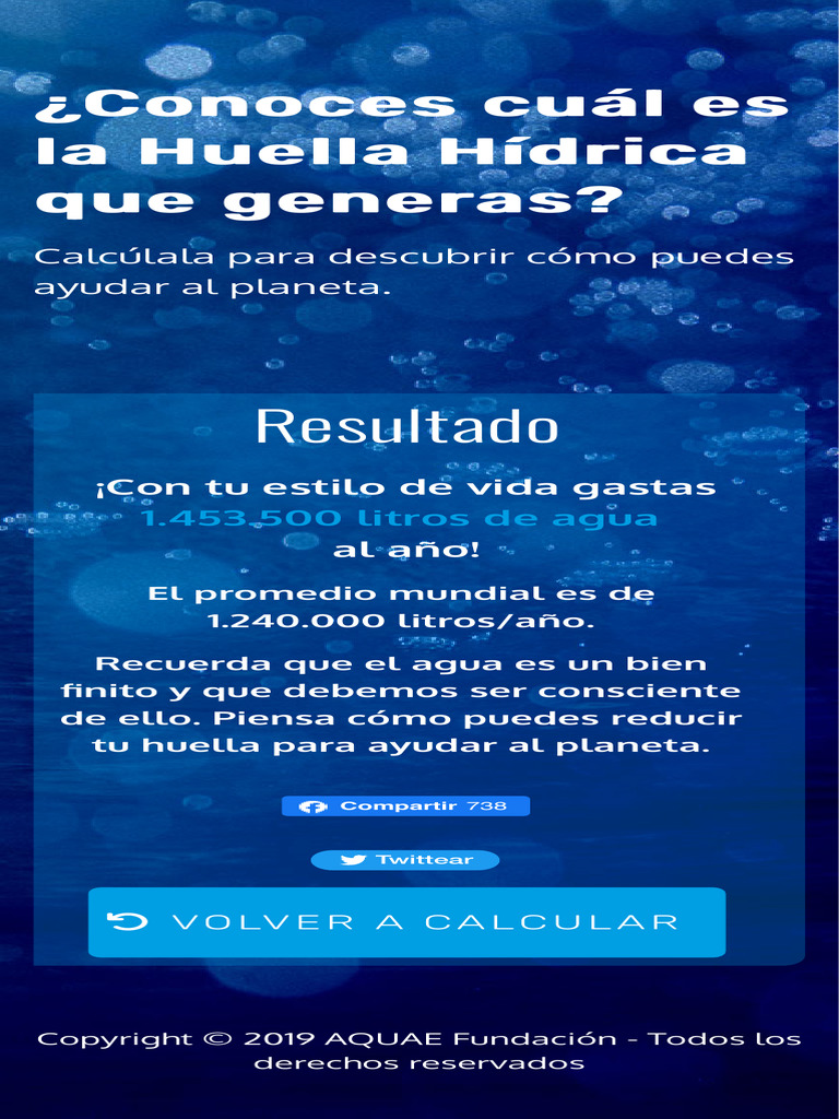 AQUAE Fundación - Calcula Tu Huella Hídrica | PDF