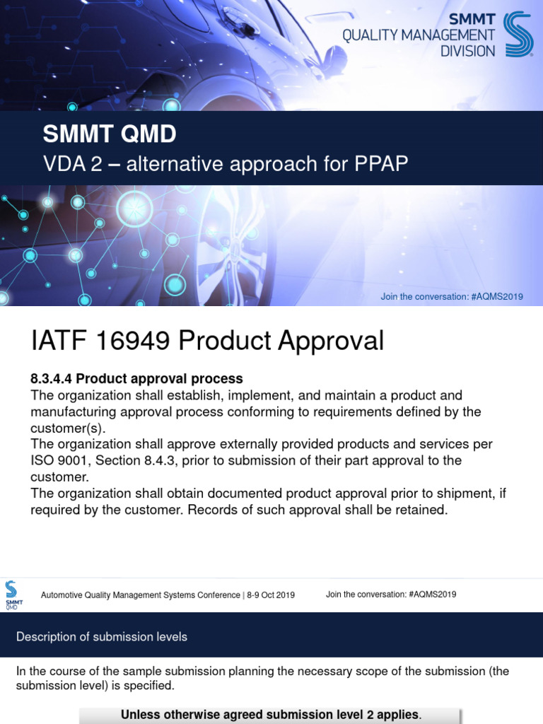 VDA 2 An Alternative Approach To Product and Process Approval Process ...