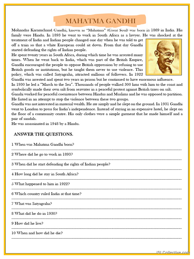 Mahatma Gandhi: Life and Legacy | PDF | Mahatma Gandhi | British Raj