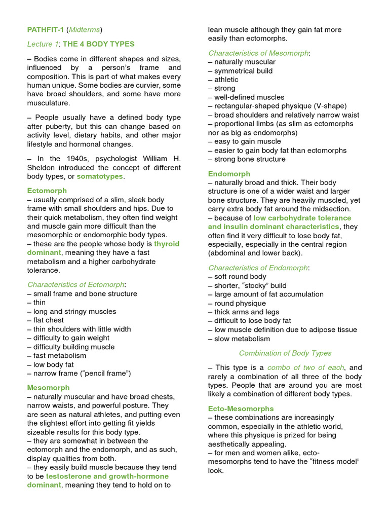 Midterms Notes (PATHFIT-1) | PDF | Physical Fitness | Flexibility (Anatomy)
