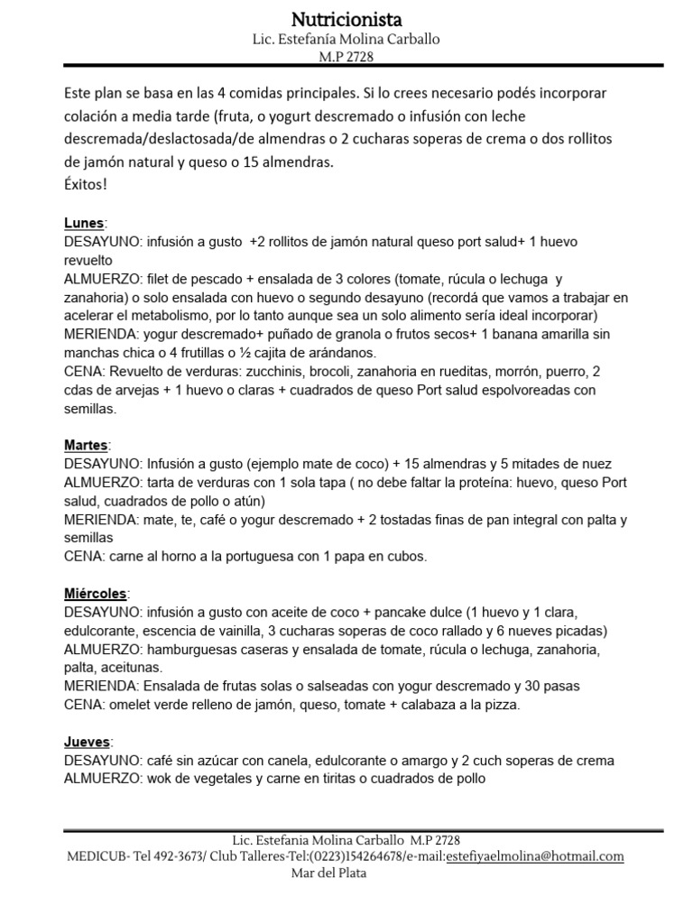 Plan Nutricional Low Carb | PDF | Cocina occidental | Cocinando