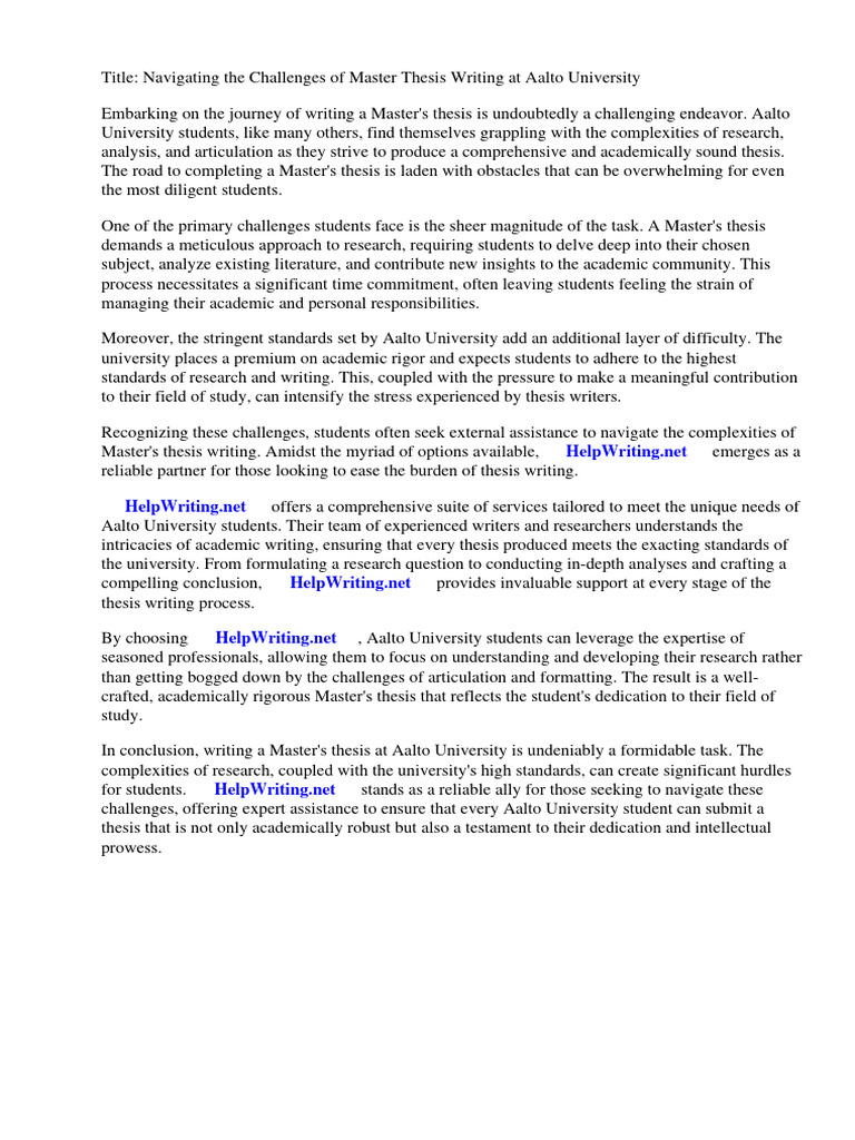 Master Thesis Aalto University | PDF | Thesis | Science