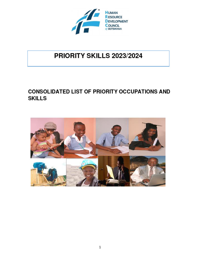 Priority Skills 20232024 Consolidated List of Priority Occupations and ...