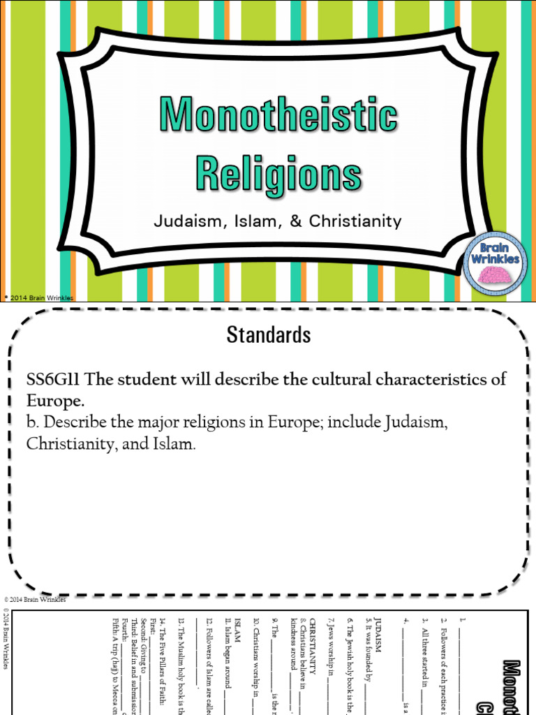 Major Monotheistic Religions Overview | PDF | Muhammad | Monotheism