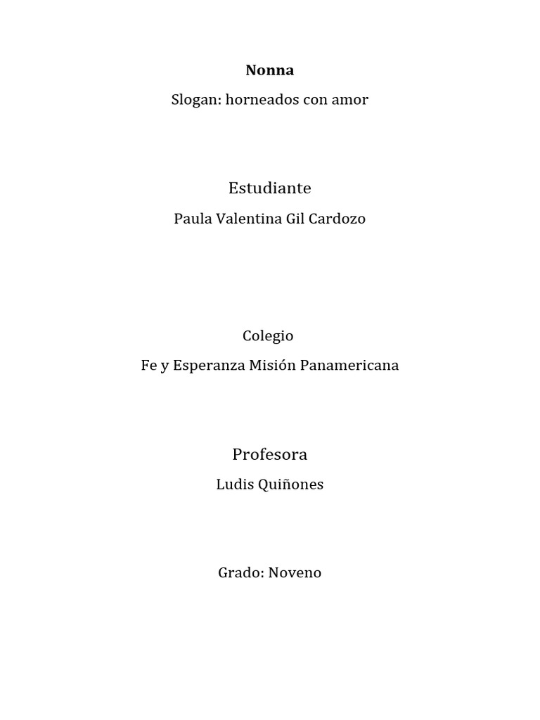 Nonna | PDF | Alimentos | Cocina