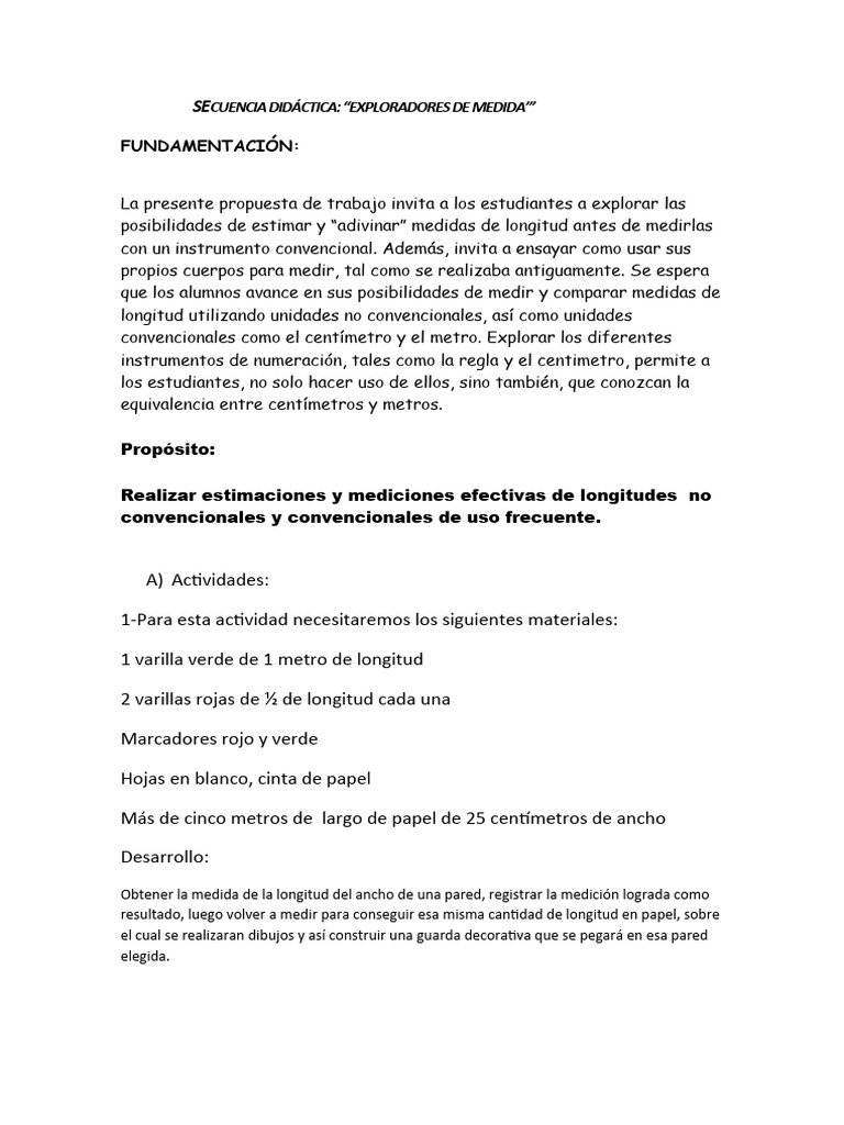 Secuencia Medidas 2024 | PDF | Longitud | Medición