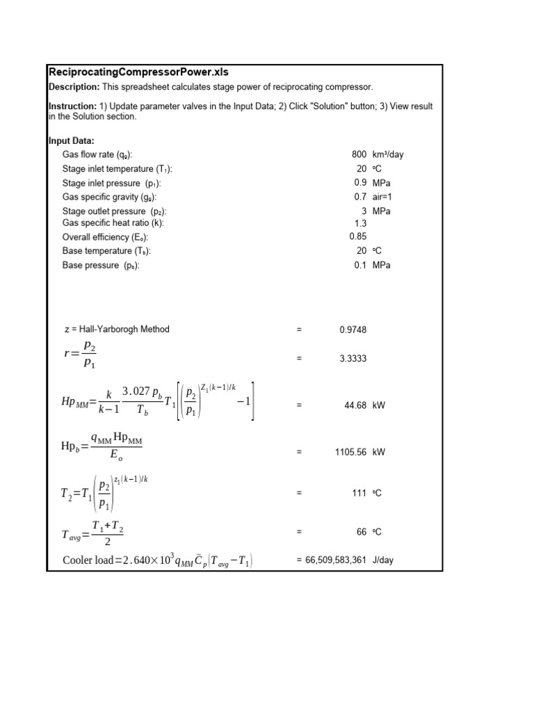 ReciprocatingCompressorPower SI Units | PDF | Thermodynamics | Mechanical Engineering