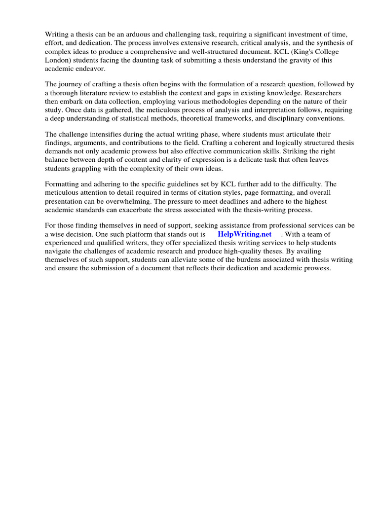 Kcl Submitting Thesis | PDF | Thesis | Open Access