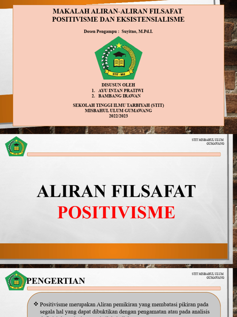 Aliran Filsafat Positivisme dan Tokohnya | PDF