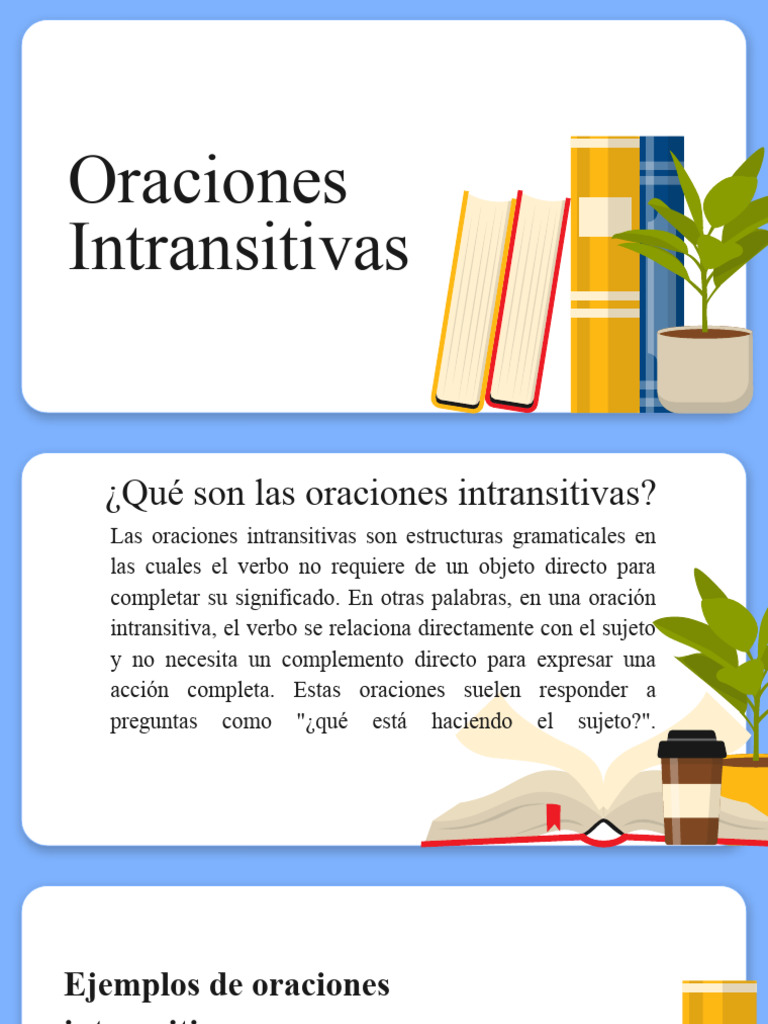 Ejemplos de oraciones intransitivas | PDF | Artes del Lenguaje y ...