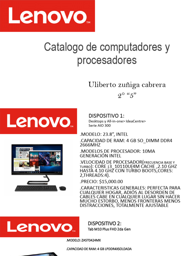 Catalogo de Computadores y Procesadores.. | PDF | Microprocesador ...