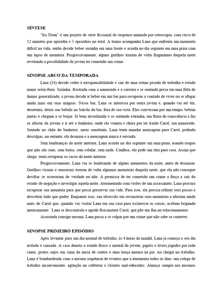Ira Neon Planejamento Projeto PDF | PDF