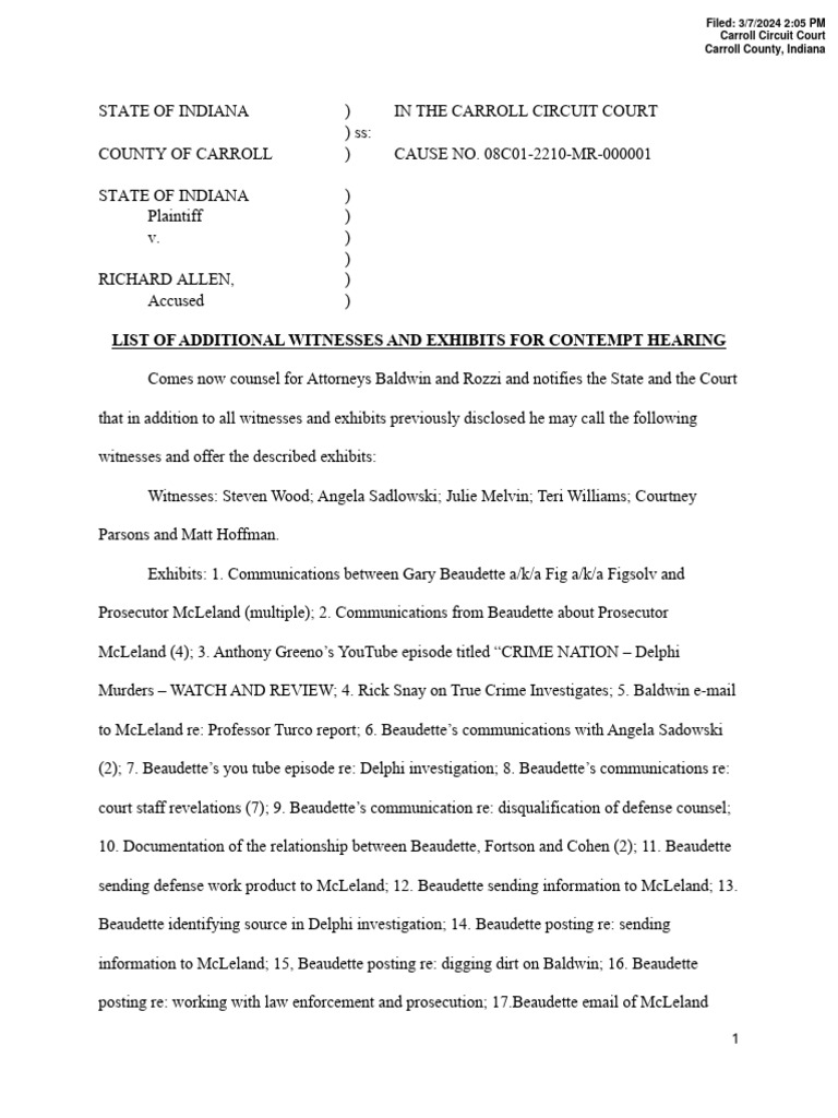 Delphi Witness And-Or Exhibit List Filed For Contempt Hearing | PDF ...