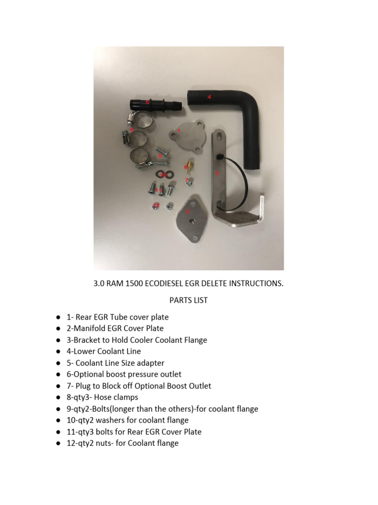 Dodge Ecodiesel EGR Instructions | PDF