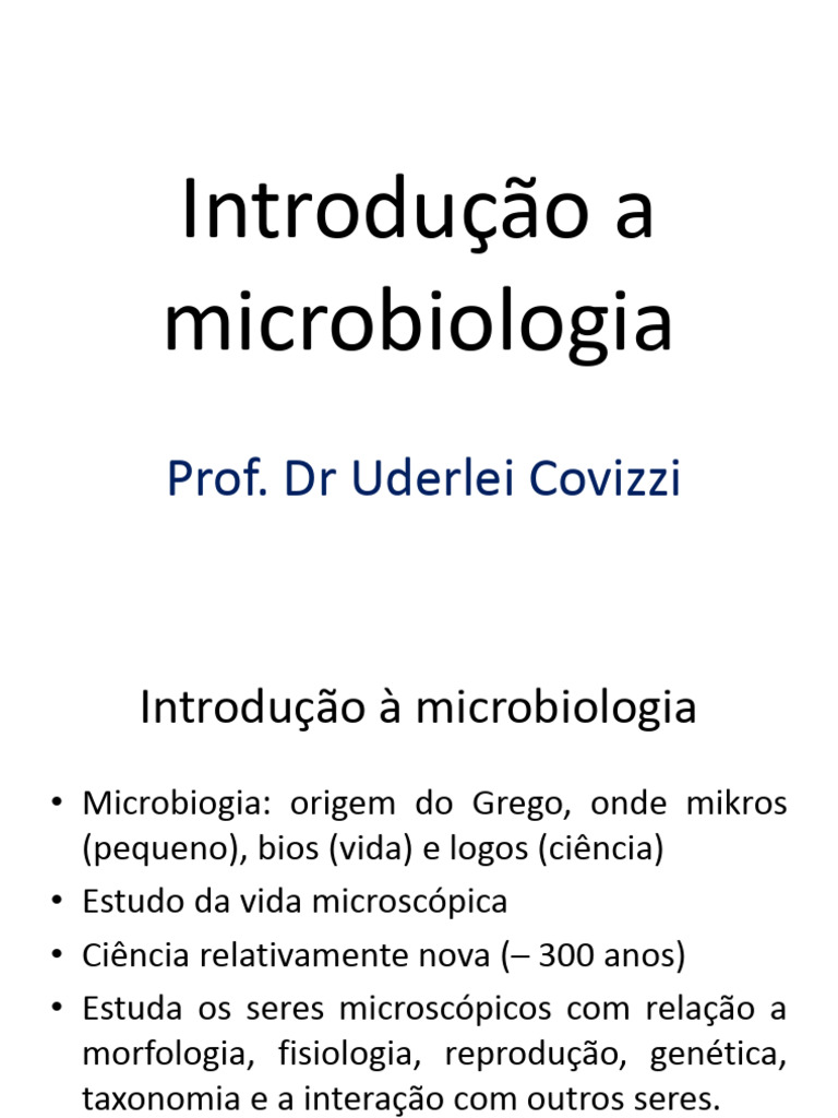 Aula 1 - Introdução A Microbiologia | Download grátis PDF ...