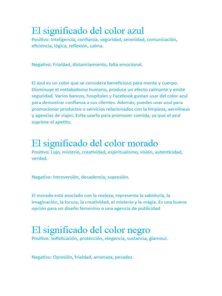 El Significado Del Color Azul | PDF | Marca | Color