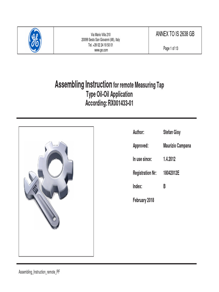 Assembling Instruction Fot Remote PF Tap | PDF | Electrical Connector ...
