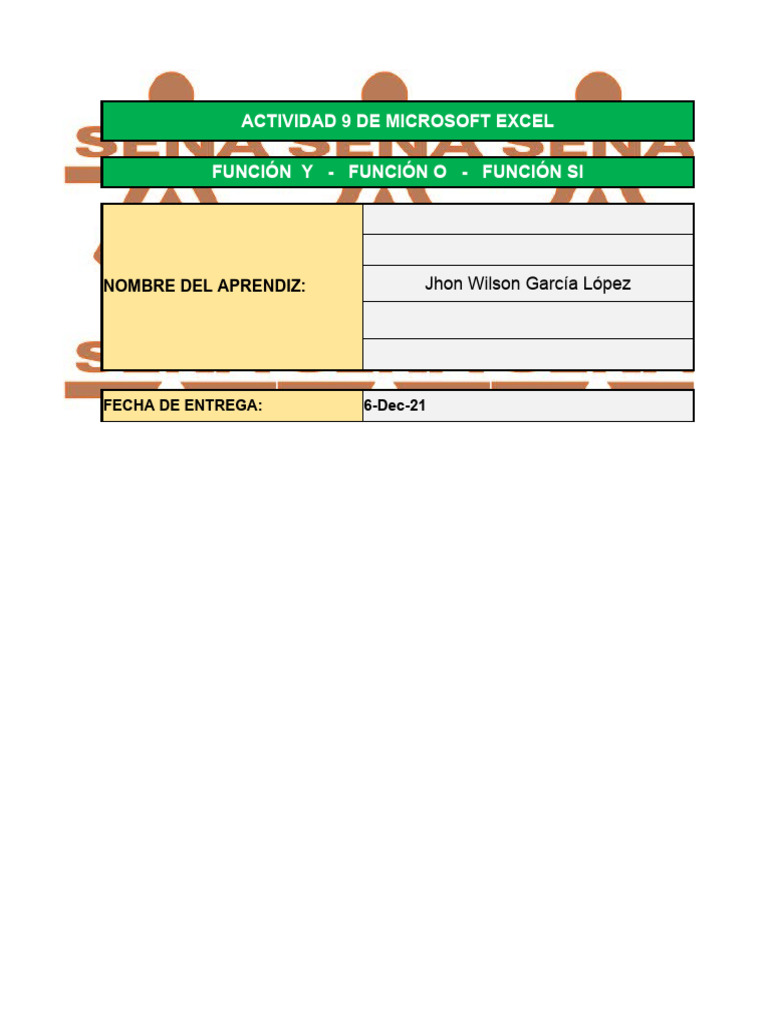 Actividad 9 Microsoft Excel | PDF